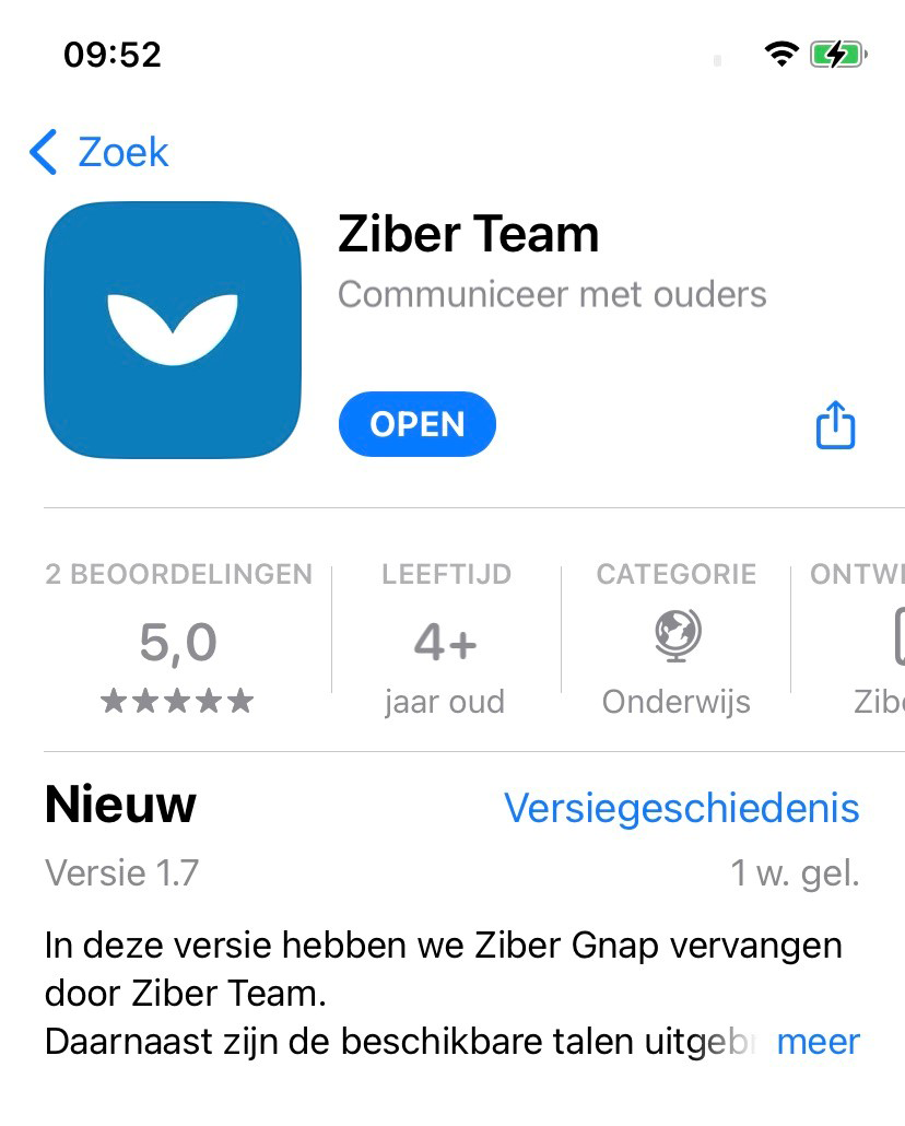 Ziber Team app installeren – Ziber support